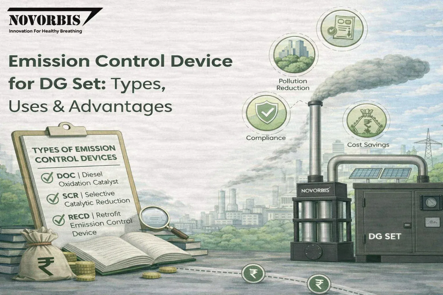 Emission Control Device for DG Set: Types, Uses & Advantages | Novorbis